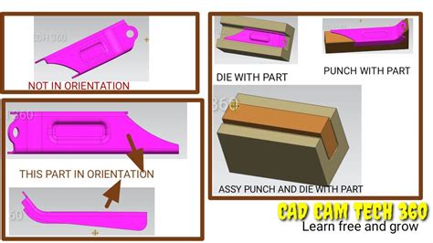 Part Orientation Extract Punch And Die Nx Tutorial Youtube