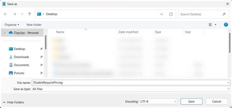 how to disable the pin when projecting on windows 11