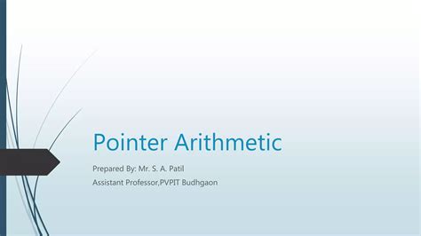 Pointer Arithmetic In C Pptx Programming Languages Computing