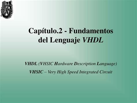 Ppt Capítulo2 Fundamentos Del Lenguaje Vhdl Vhdl V Hsic H