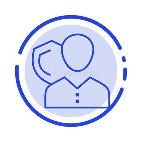 Security Employee Insurance Person Personal Protection Shield Line Icon Vector Stock
