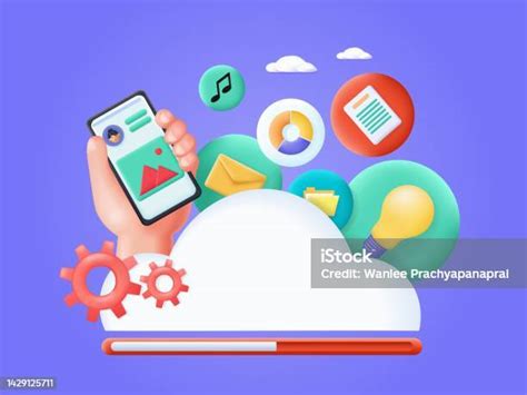 클라우드 스토리지 데이터 다운로드 아이소메트릭 3d 벡터 3차원 형태에 대한 스톡 벡터 아트 및 기타 이미지 3차원 형태 개념 개성 개념 Istock