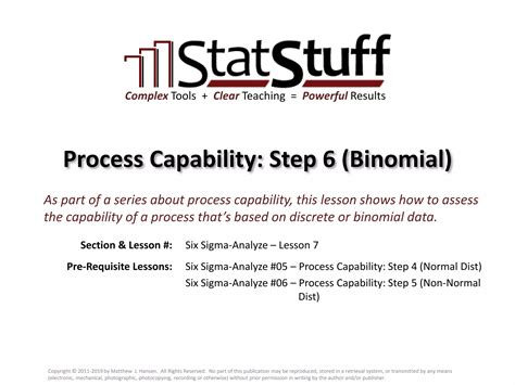 Process Capability Step 6 Binomial Pptx Computer Software And