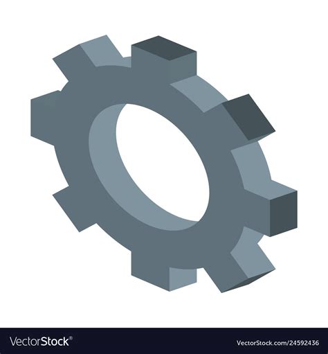 Gears Isometric Symbol Royalty Free Vector Image