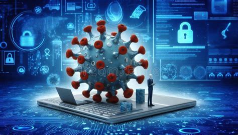 Digital Threats Virus And Malware In Cybersecurity Stock Illustration Illustration Of
