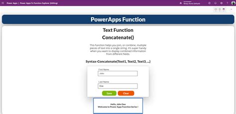 Use Concatenate In Power Apps Fx Function