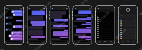 Premium Vector Smart Phone With Messenger Chat Screen Sms Template Bubbles For Compose