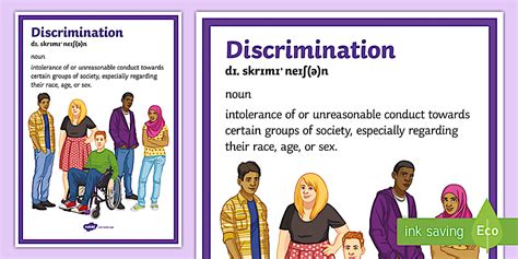 Editable Discrimination Definition A4 Display Poster