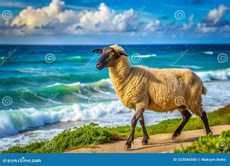 Barbados Sheep Goes Sea Stock Illustration Illustration Of Graphic