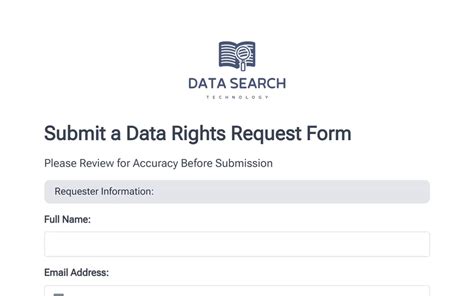 Data Subject Access Request Form Template