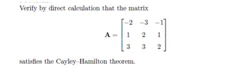 solved verify by direct calculation that the matrix 2 3