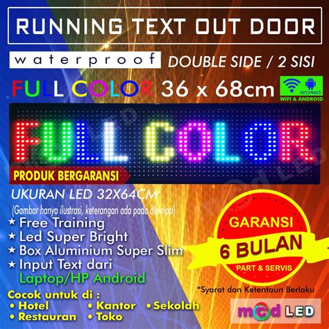 Jual Running Text P10 Rgb Smd Full Color 32 X 64 Double Side 2 Sisi