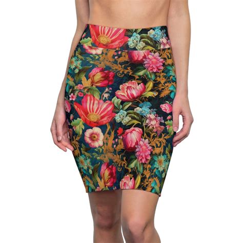 Womens Floral Skirt French Flowers Fashionable Womens Skirt French