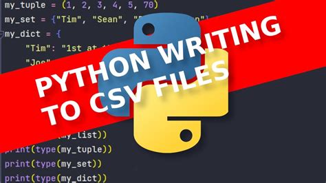 Python Csv Files Youtube