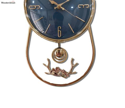 Buy Modern Analog Clock Reindeer Pendulum Wall Clock Blue At 35
