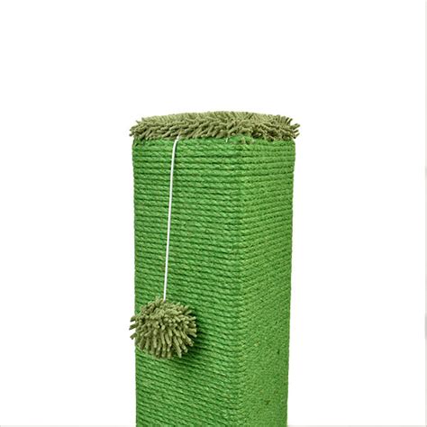 Square Sisal Cat Scratching Post With Hanging Ball Petellow