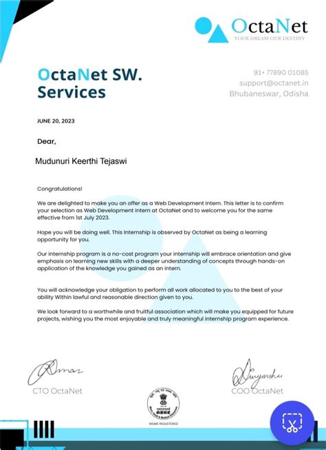 Mudunuri Keerthi Tejaswi On Linkedin Octanet