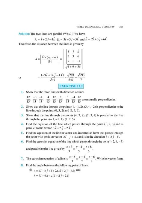 NCERT Book Class Maths Chapter Three Dimensional Geometry PDF AglaSem