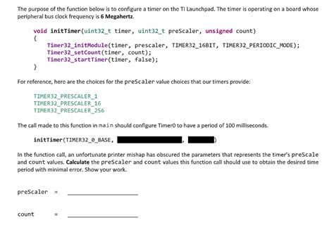 Solved The Purpose Of The Function Below Is To Configure A Chegg