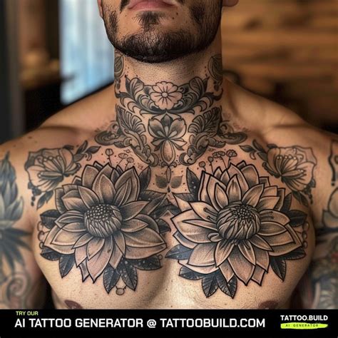 Flower Chest Tattoo For Male 12 Lovely Ideas Tattoo Build Chest