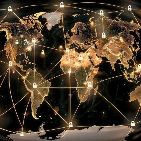 Global Network Security Concept With Locks And Connections Premium Ai