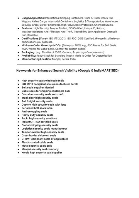 Pvc High Security Seal At ₹ 0 37 Piece In Manjeri Id 2857007441788