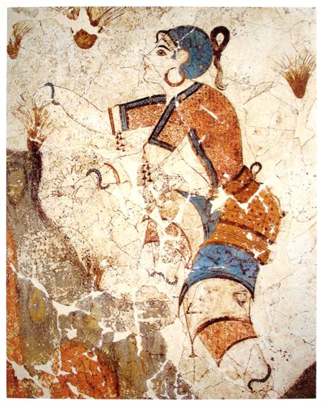 16 The Saffron Gatherers Fresco Akrotiri Thera Santorini Greece 2