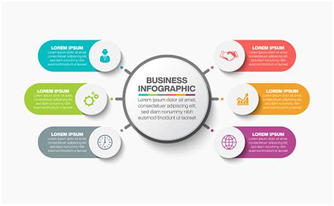 비즈니스 서클 추상적인 배경 템플릿을 위해 설계된 타임라인 인포그래픽 아이콘 0명에 대한 스톡 벡터 아트 및 기타 이미지 0명 6 개념 Istock