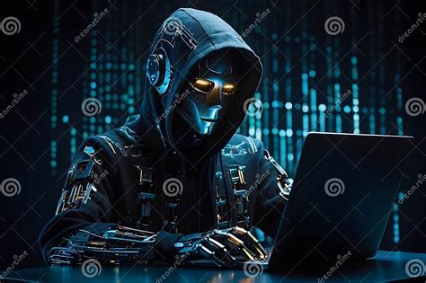 El Concepto De Un Robot Moderno Que Hackea La Red Digital Foto De Archivo Imagen De Programa