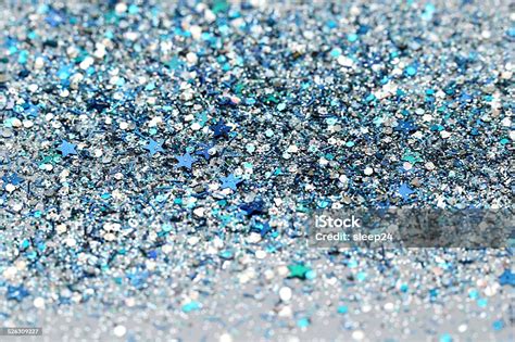 Blue Silver Glitter Background Holiday Christmas New Year Abstract