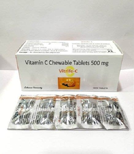 Vitrife C Vitamin C Chewable Tablets 500 Mg General Medicines At Best