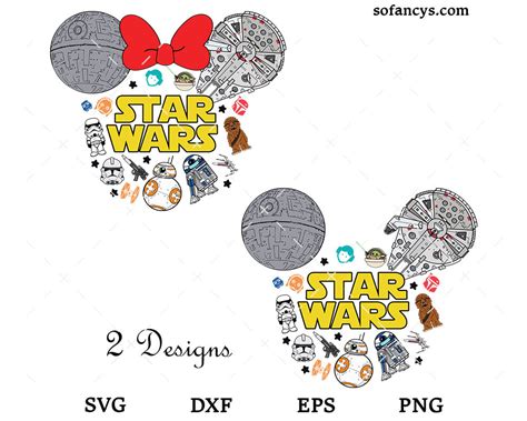Mickey Minnie Mouse Ear Star Wars Svg Dxf Eps Png Files