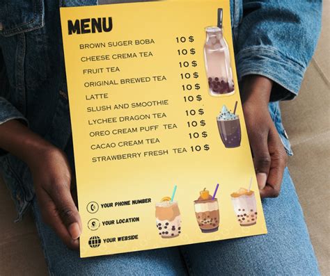 Editable Bubble Tea Menu Template Restaurant Price List Digital Download Etsy