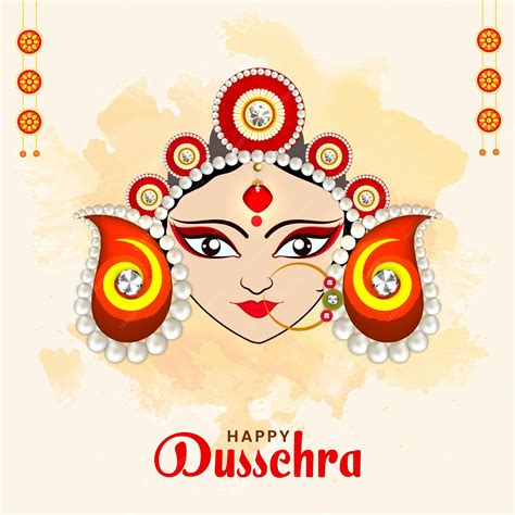 Premium Vector Happy Dussehra Concept With Goddess Durga Face And