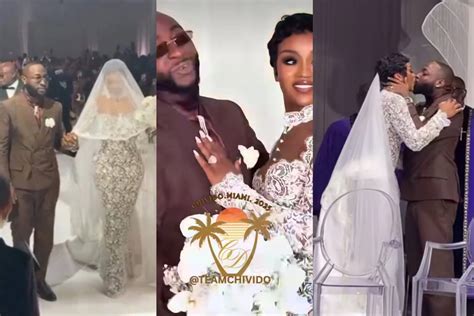 Highlights From Davido And Chiomas Wedding In Miami Their Vow Kiss
