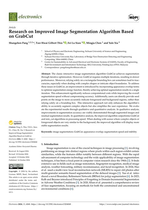 pdf research on improved image segmentation algorithm based on grabcut