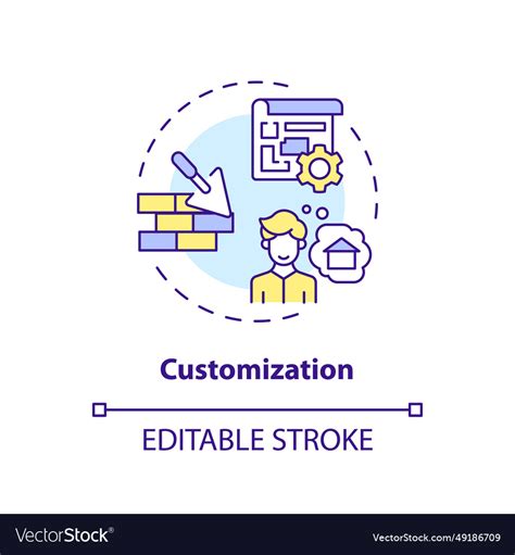 2d Thin Linear Icon Customization Concept Vector Image