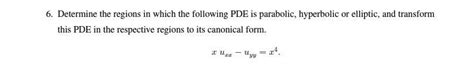 Solved 6 Determine The Regions In Which The Following Pde
