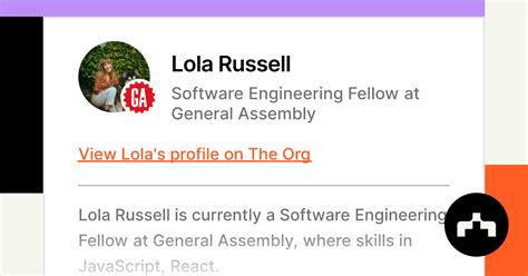 Lola Russell Software Engineering Fellow At General Assembly The Org