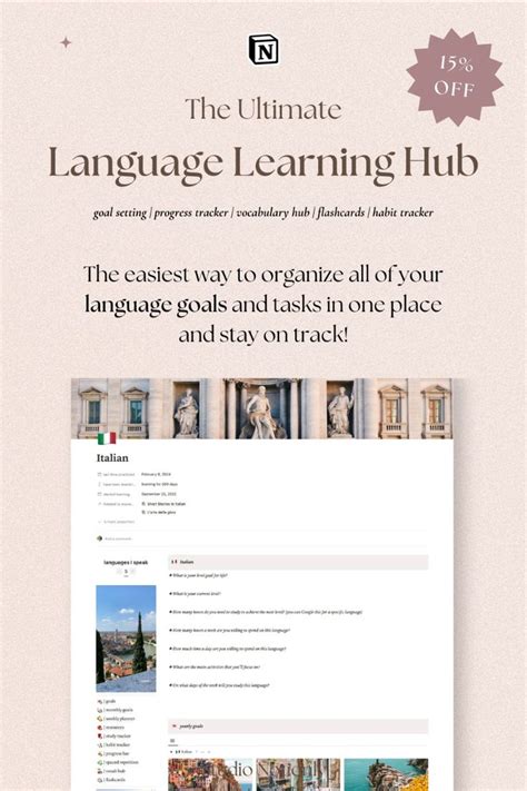 Language Learning Notion Template Language Learning Planner Language Journal Language