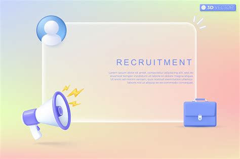 가방 아이콘 기호가 있는 3d 확성기 스피커 확성기는 고용을 발표하고 우리 팀에 합류하고 훌륭한 직업 자원 봉사자 채용 직원 개념에 합류합니다 3d 벡터 격리 그림 만화