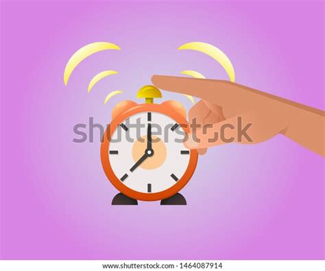 Hand Presses Alarm Clock Button Operating Stock Vector Royalty Free 1464087914 Shutterstock