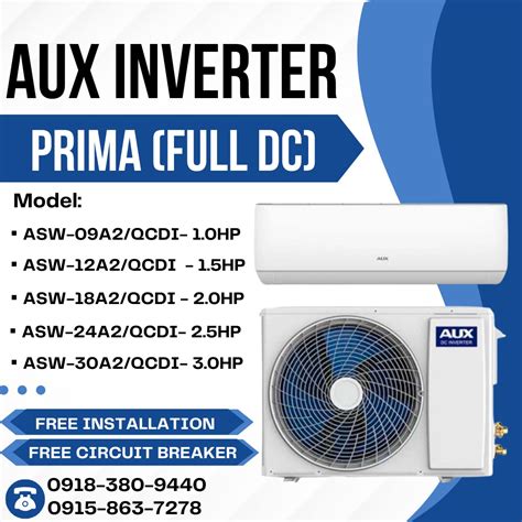 Aux Prima Inverter Split Type Aircon Tv And Home Appliances Air
