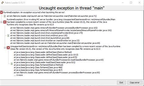 Issues Setting Up Fabric Server Error Message Rfabricmc