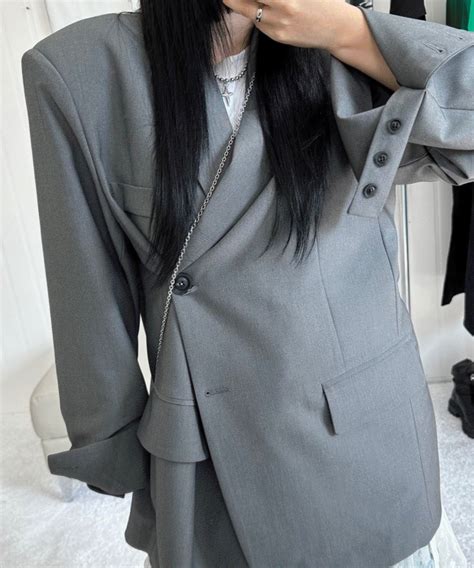 핏보장투웨이 투웨이 뒷트임 보이핏 오버핏 블레이저 자켓 에이블리