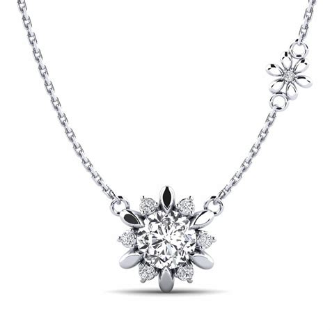 Hochwertige Damen Halskette Neta Mit 08 Karat Diamant Rund Weißgold