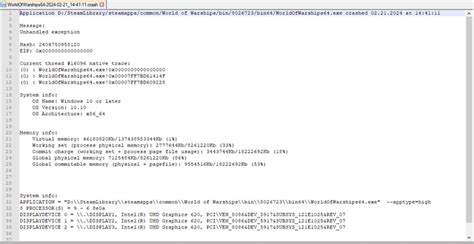 Critical Errorunhandled Exception Rworldofwarships