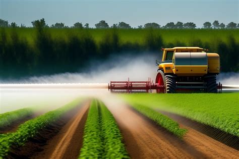 Premium Ai Image Agricultural Irrigation System Irrigating