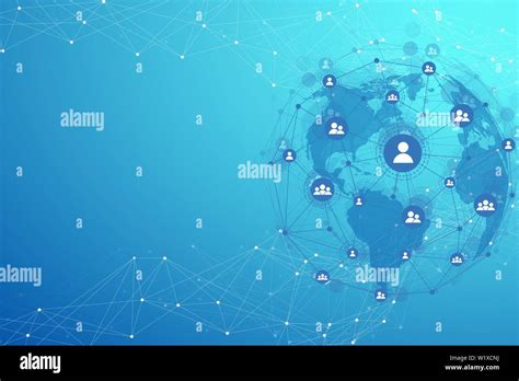Global structure networking and data connection concept. Social network ...