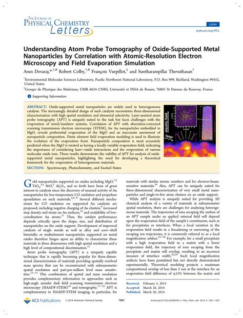 Pdf Understanding Atom Probe Tomography Of Oxide Supported Metal